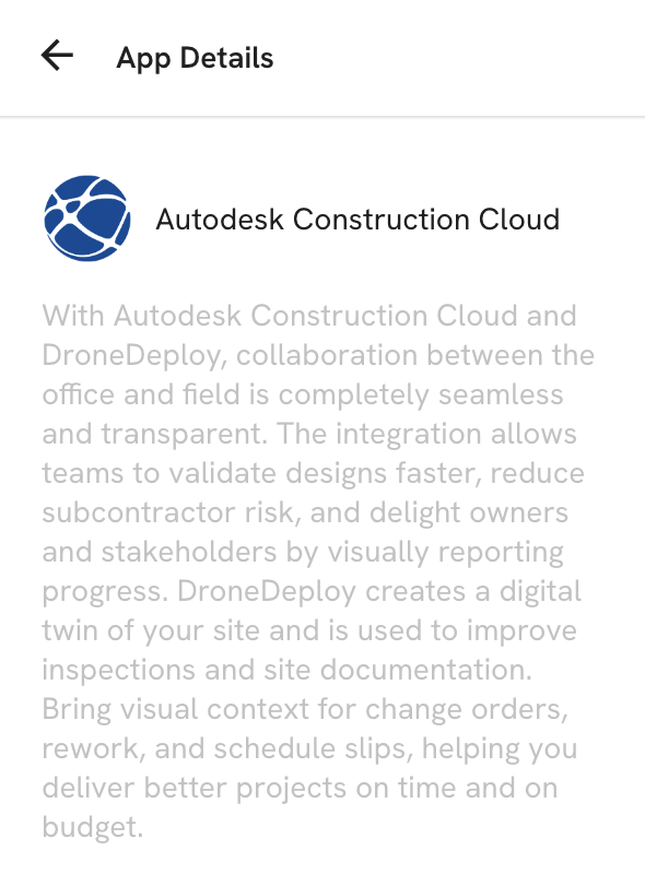 BIM 360 - Autodesk Construction Cloud (ACC) – DroneDeploy