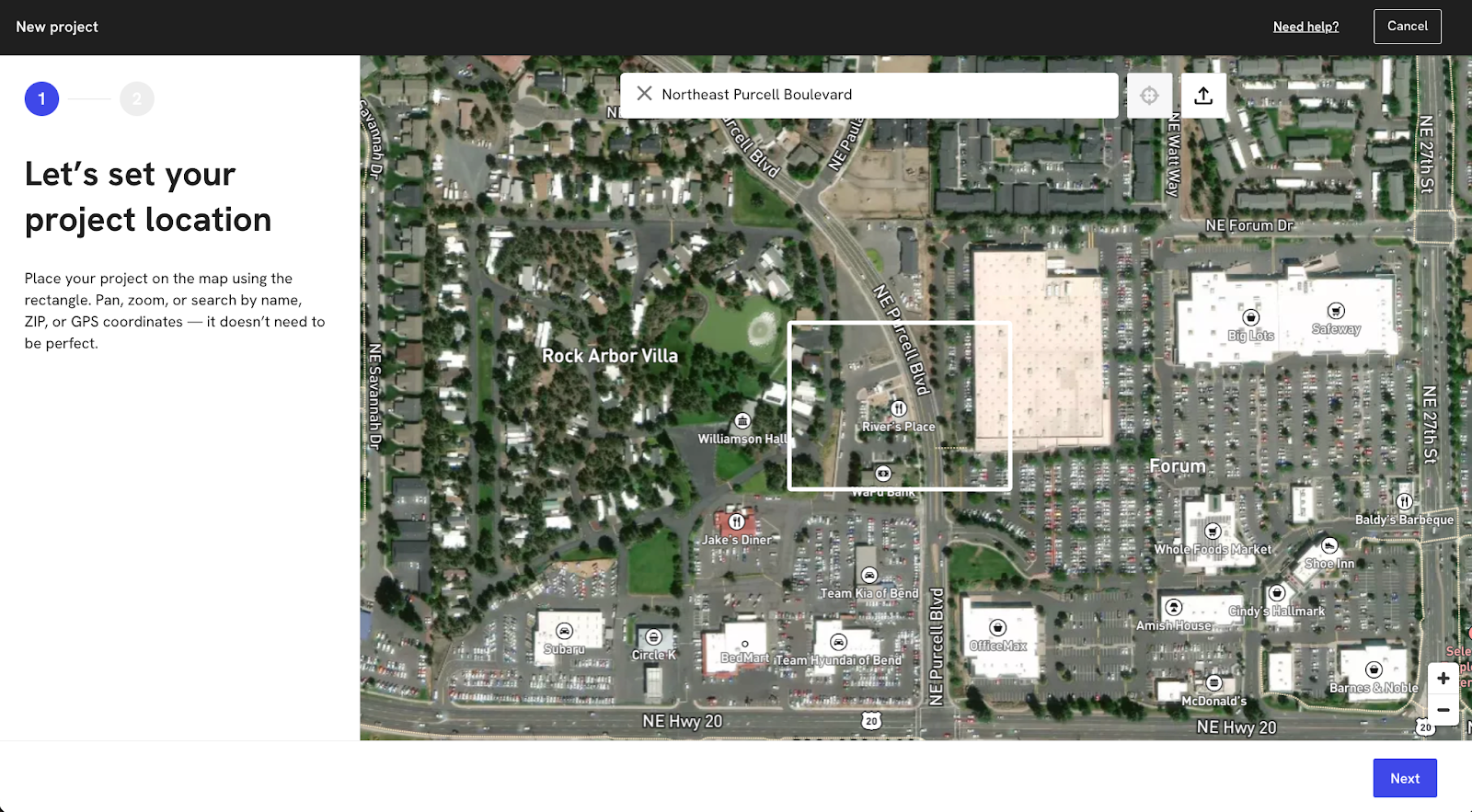 Creating a new project in the web app – DroneDeploy